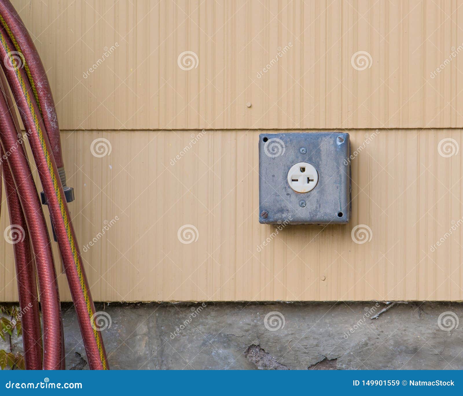 240 Volt Outlet on Exterior of House Stock Image - Image of technology ...