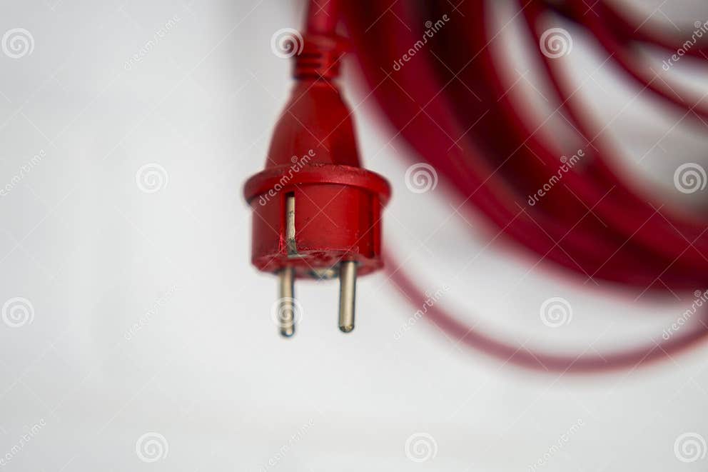 220 Volt Plug Close-up in Front of White Stock Image - Image of connect ...
