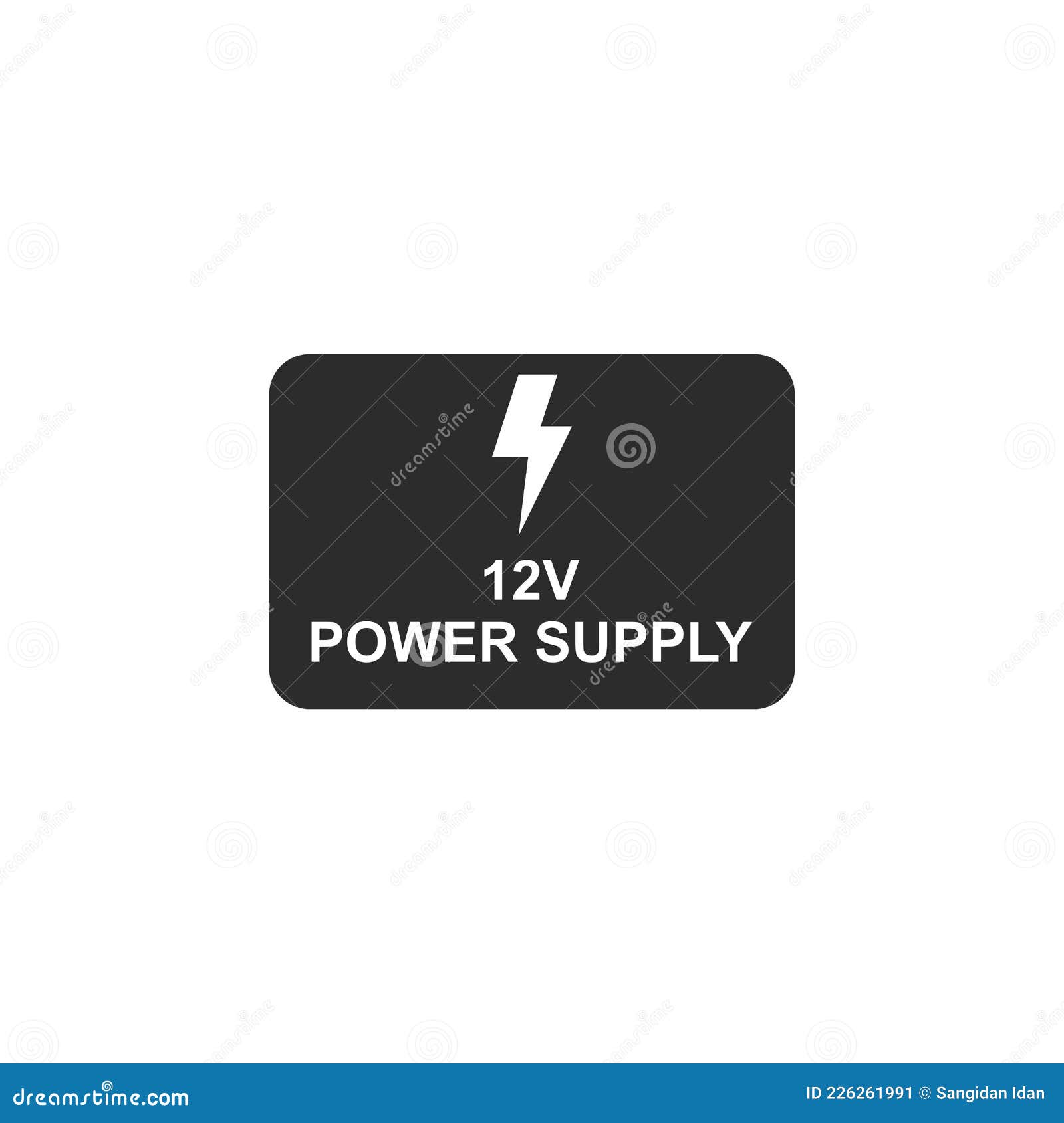 12 Volt Power Supply Icon Vector Illustration Design Template Stock ...