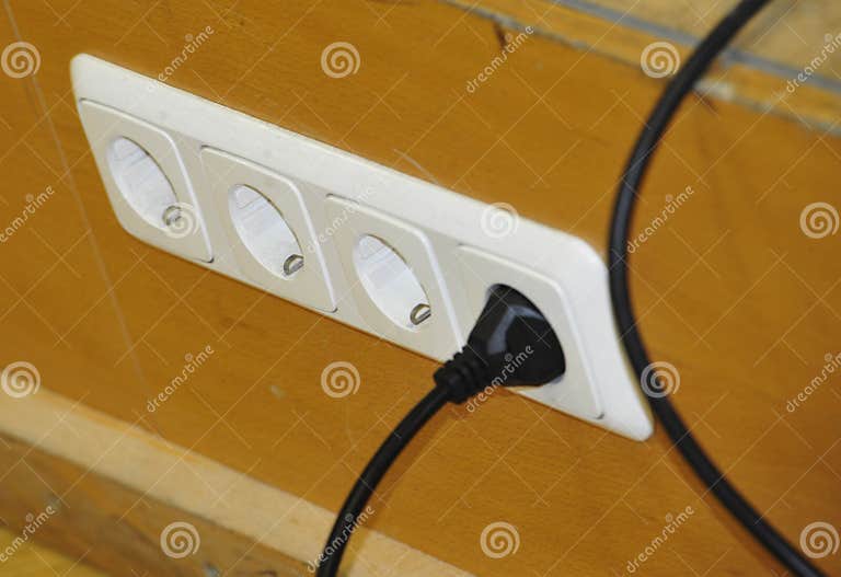 220 volt white wall socket stock photo. Image of current - 182619132