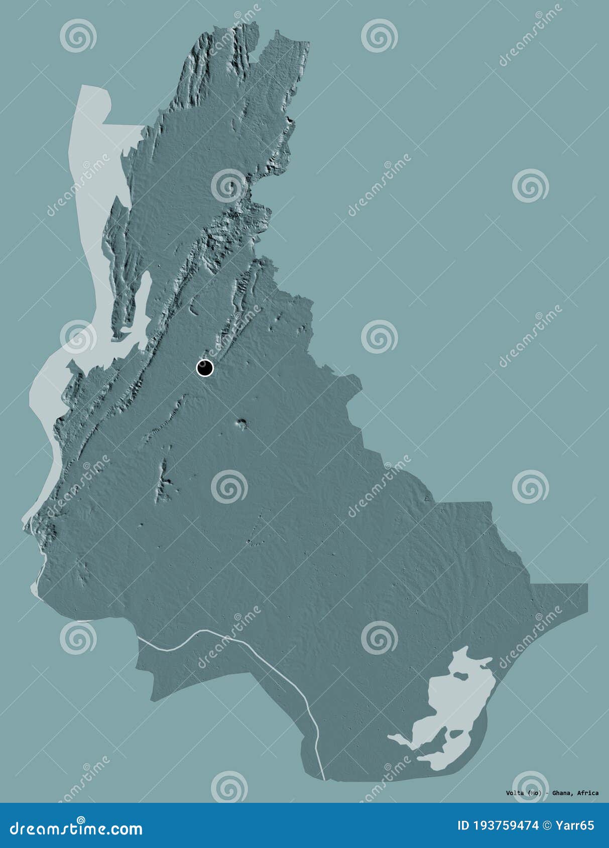 Volta, Region of Ghana, on Solid. Administrative Stock Illustration ...