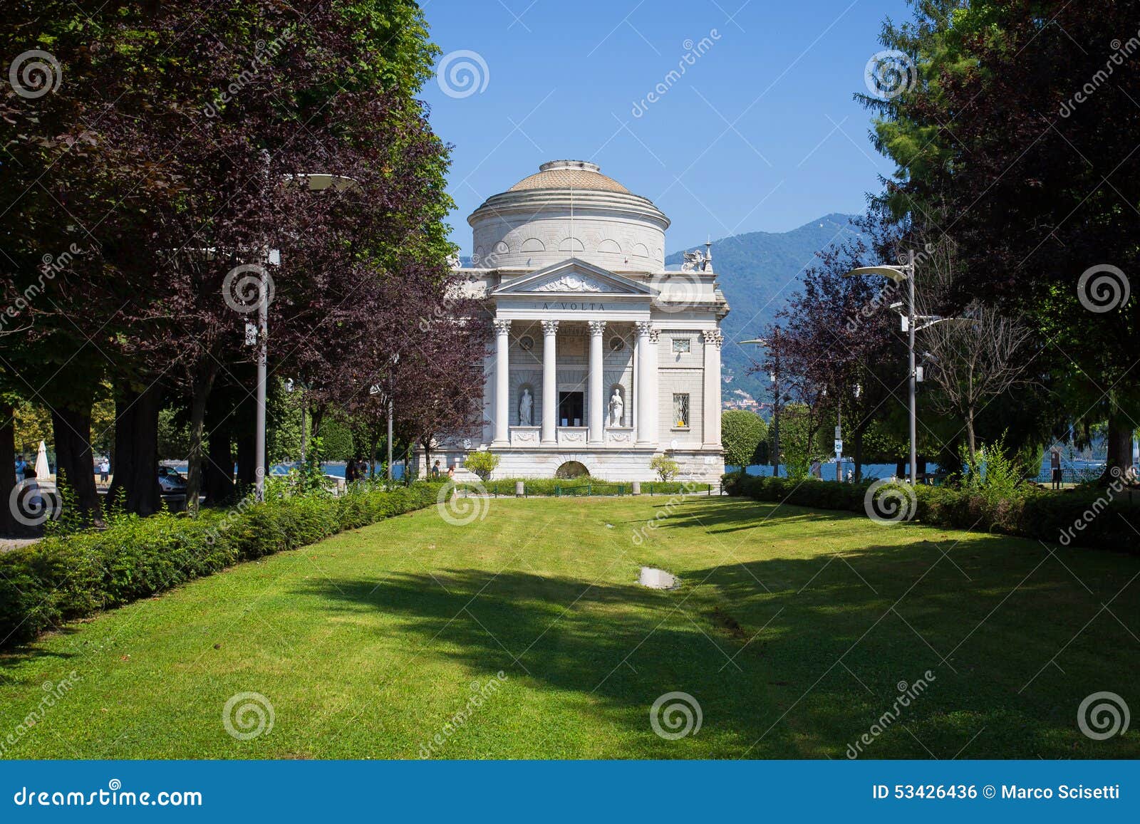 Volta Temple in Como, Italy Stock Photo - Image of lombardy, marble ...