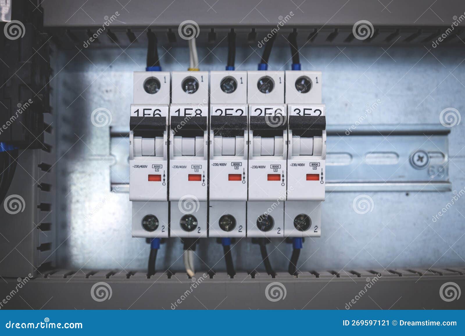Voltage Board with Automatic Switches. Electric Box Stock Image - Image ...