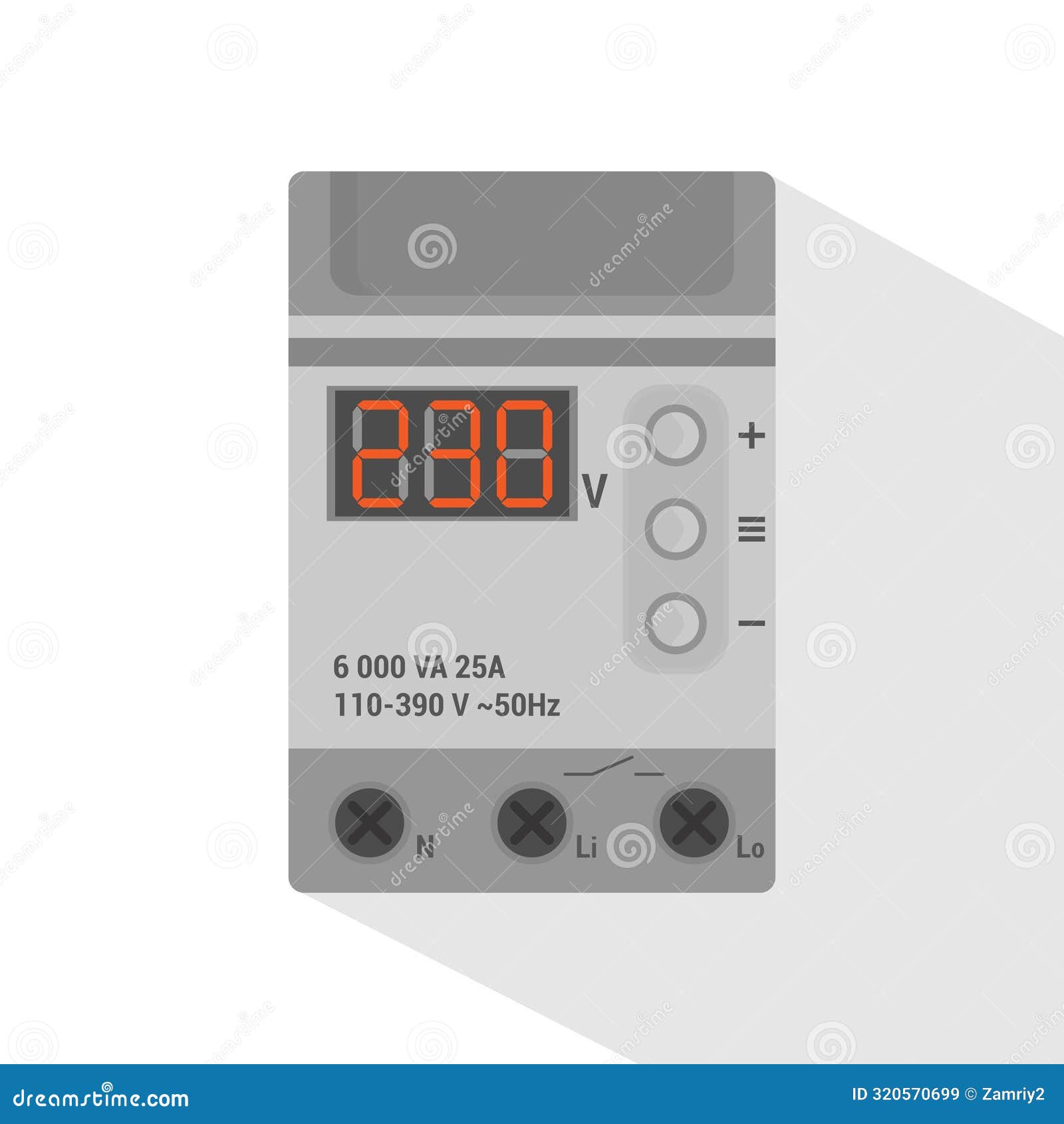 Voltage Monitoring Modular Relay with Digital Display Stock Vector ...