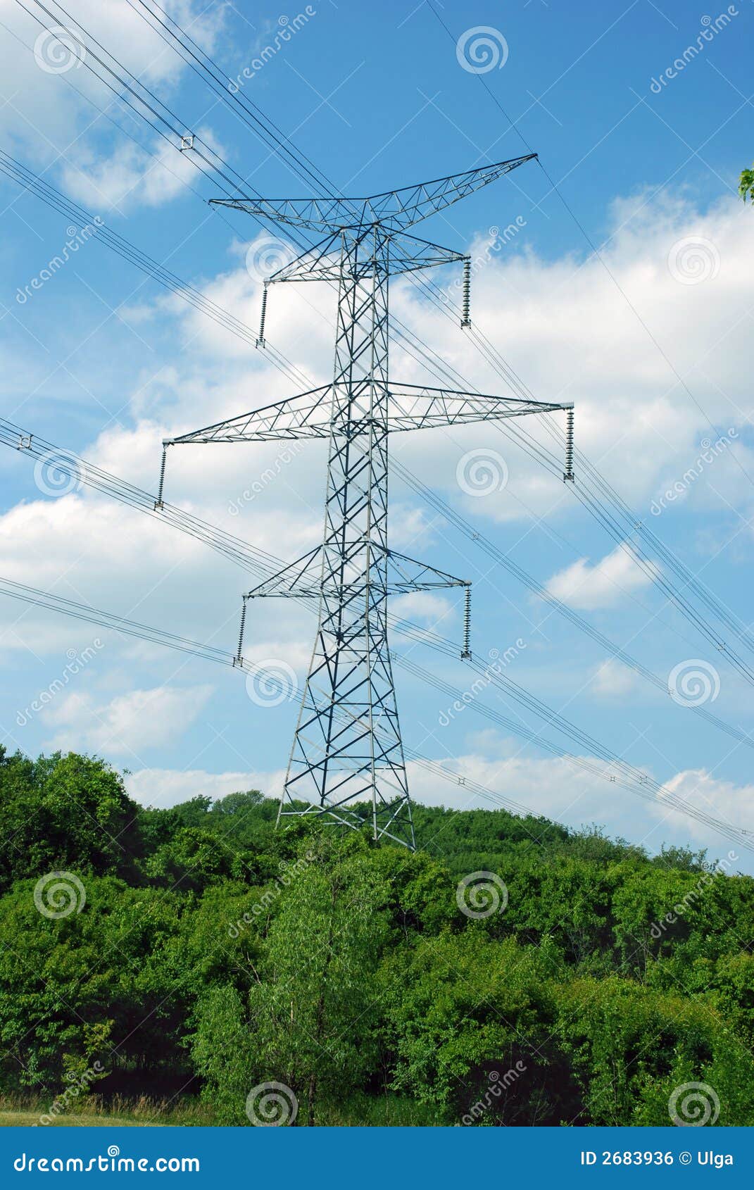 Voltage power line stock photo. Image of cloud, factory - 2683936