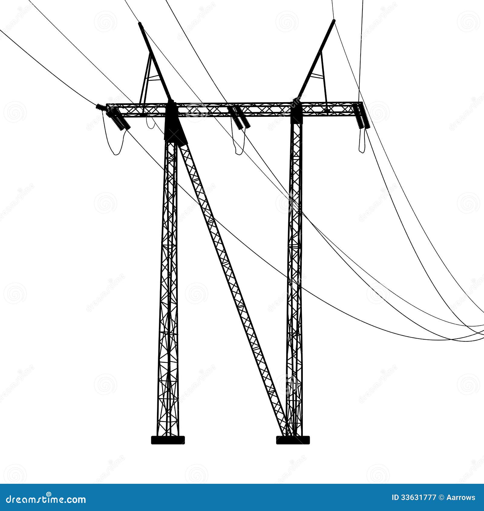 Voltage power lines stock vector. Illustration of high - 33631777