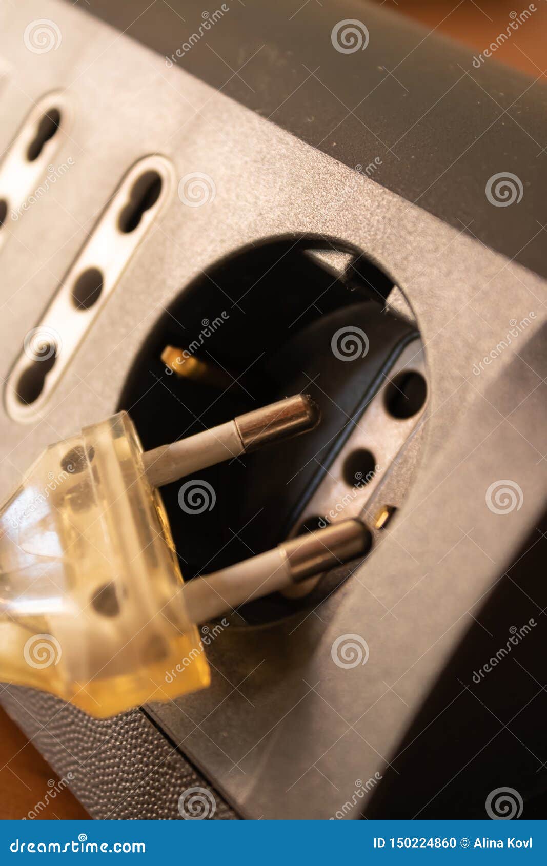 Voltage Power Socket Plug with Multi-socket Closeup - Image Stock Photo ...