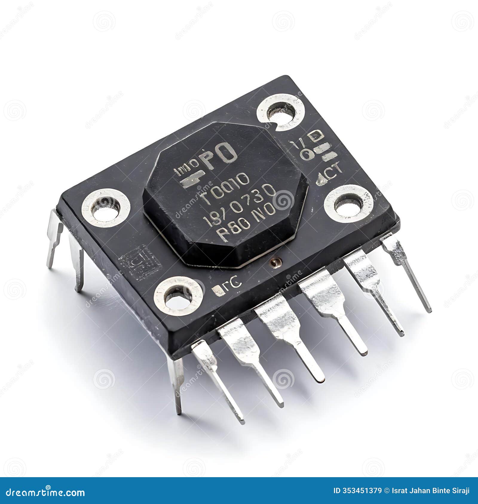 Voltage Regulator IC Isolated on a White Background Stock Illustration ...