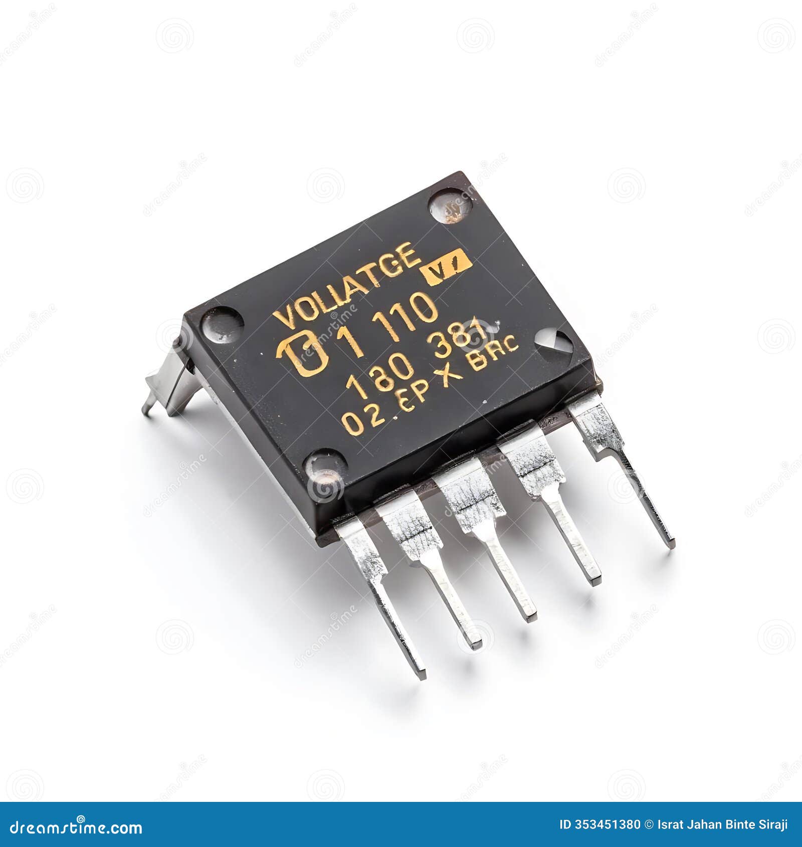 Voltage Regulator IC Isolated on a White Background Stock Illustration ...