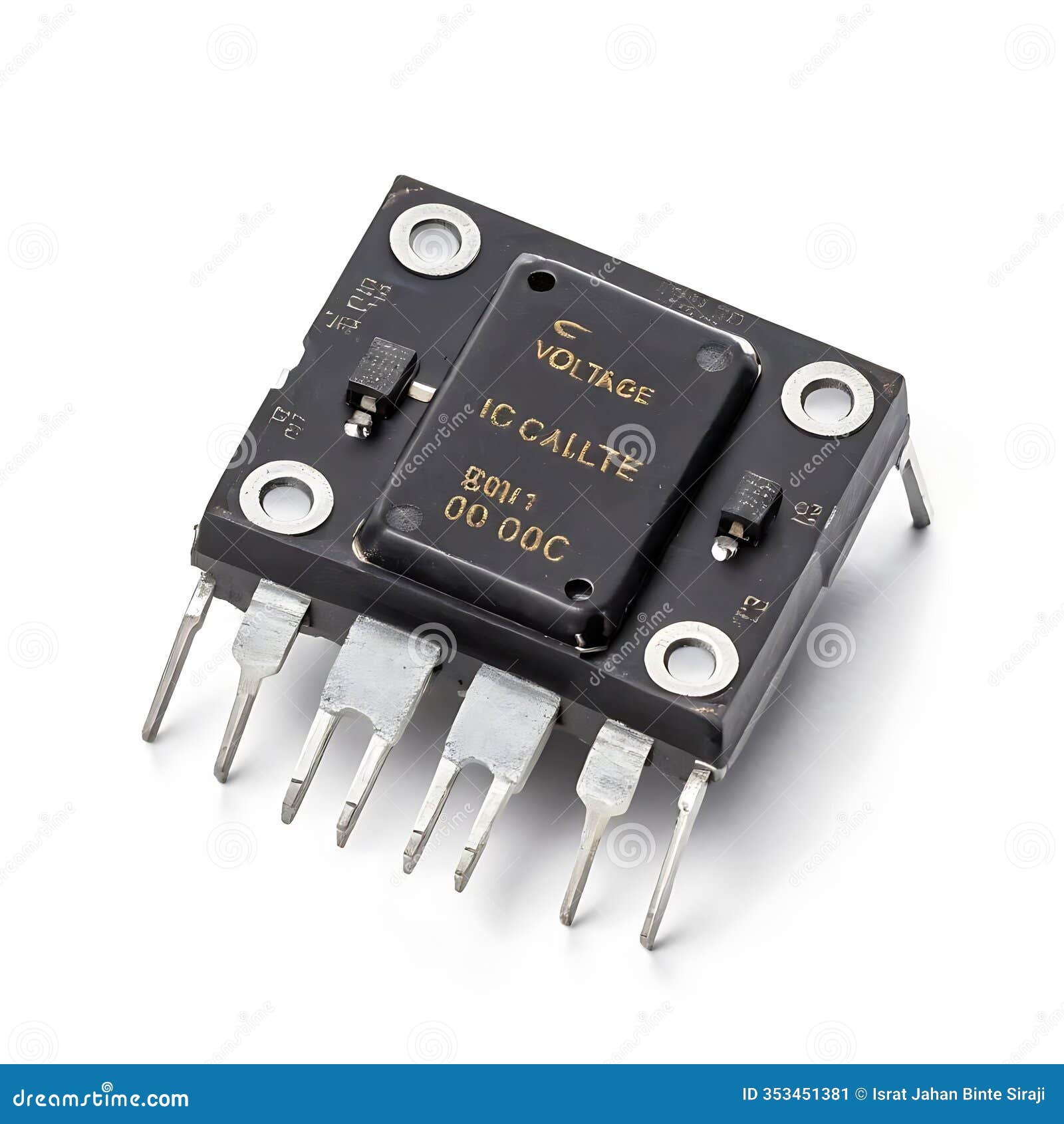 Voltage Regulator IC Isolated on a White Background Stock Illustration ...