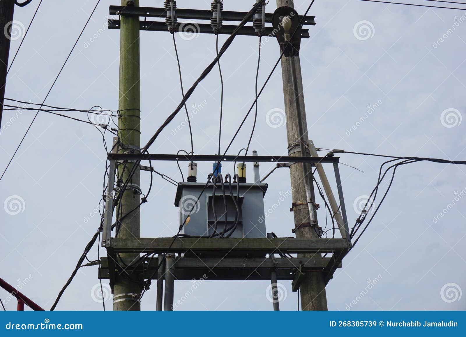 Voltage Step-down Transformers Stock Image - Image of line, industry ...