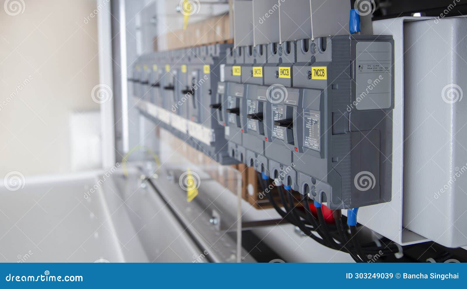 Voltage Switchboard with Circuit Breakers. Stock Image - Image of ...