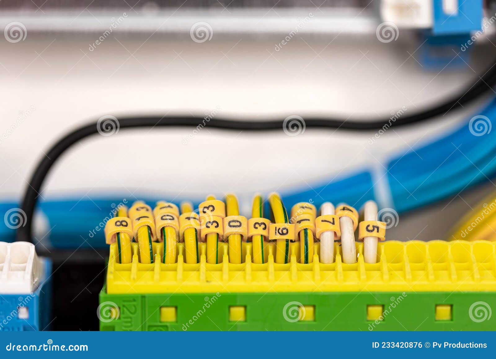 Voltage Switchboard with Circuit Breakers, Close Up. Stock Photo ...