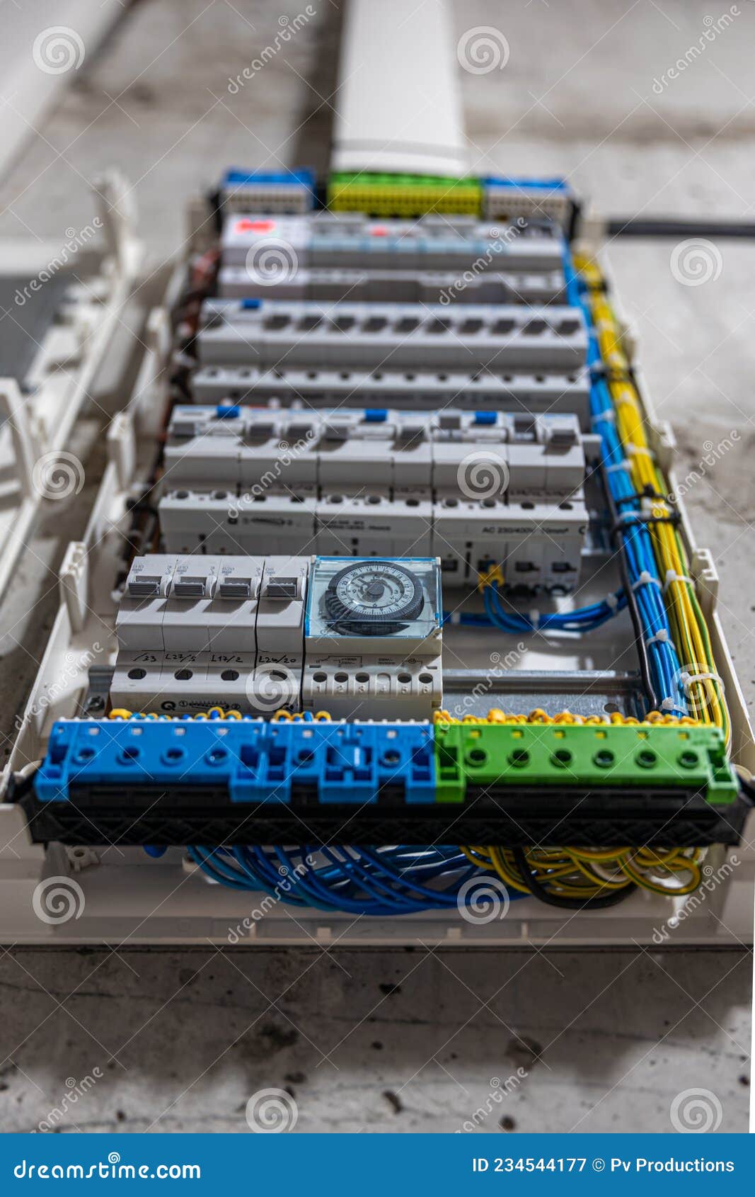 Voltage Switchboard with Circuit Breakers, Close Up. Stock Image ...