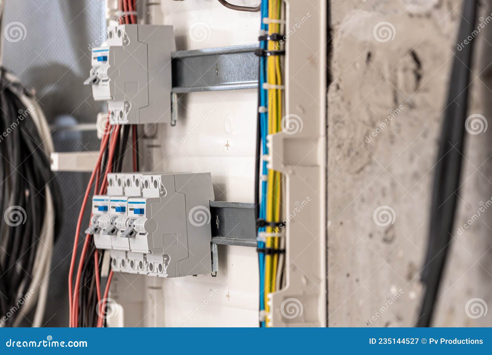 Voltage Switchboard with Circuit Breakers, Close Up. Stock Image ...
