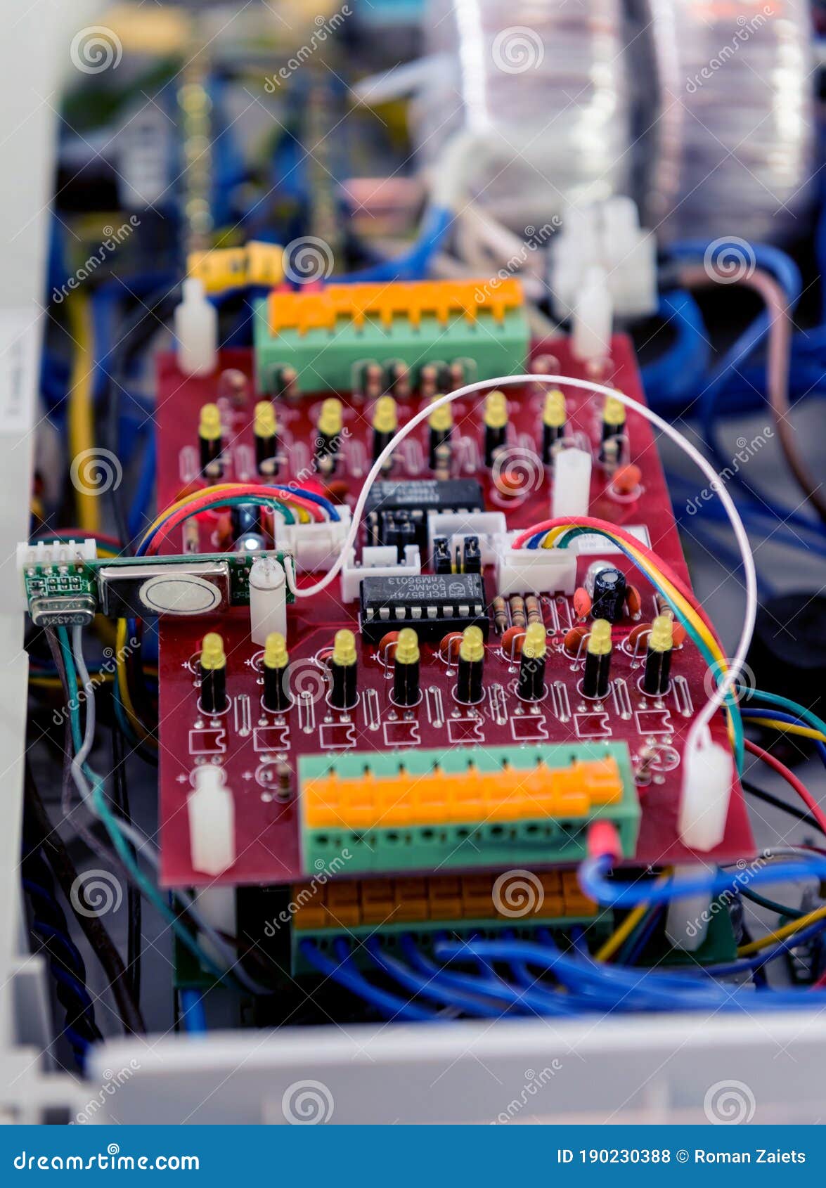 Voltage Switchboard with Circuit Breakers. Electrical Background. Stock ...