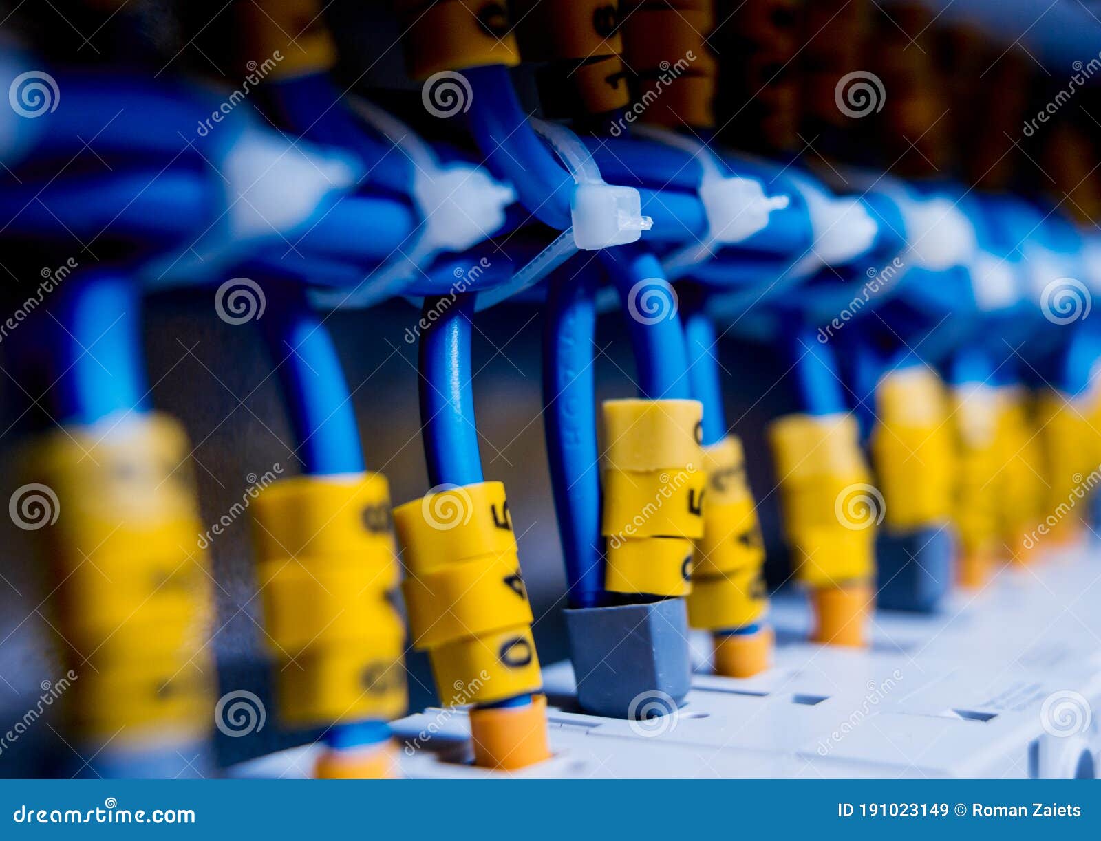 Voltage Switchboard with Circuit Breakers. Electrical Background. Stock ...