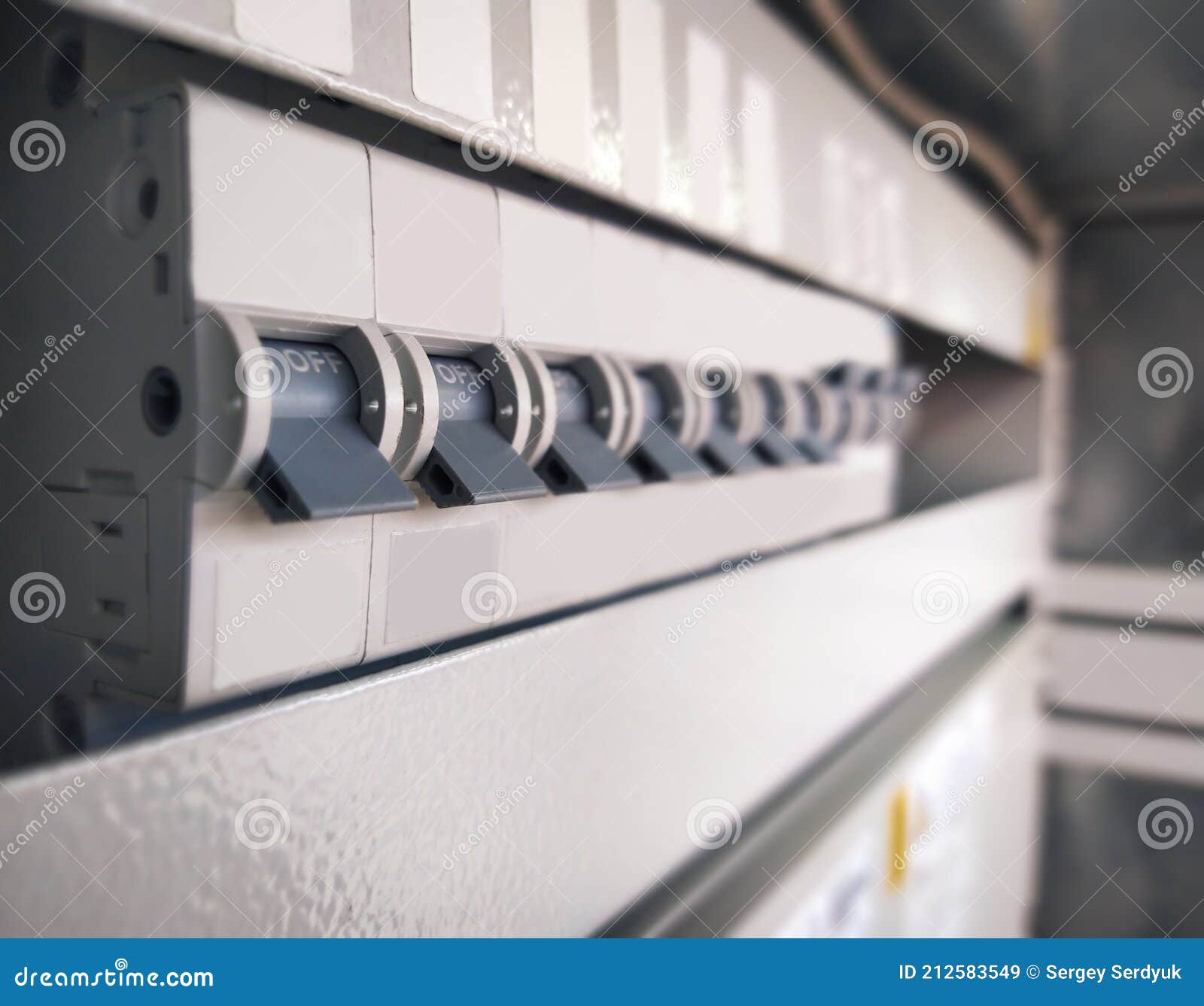 Voltage Switchboard with Circuit Breakers Light Color. Circuit Breaker ...