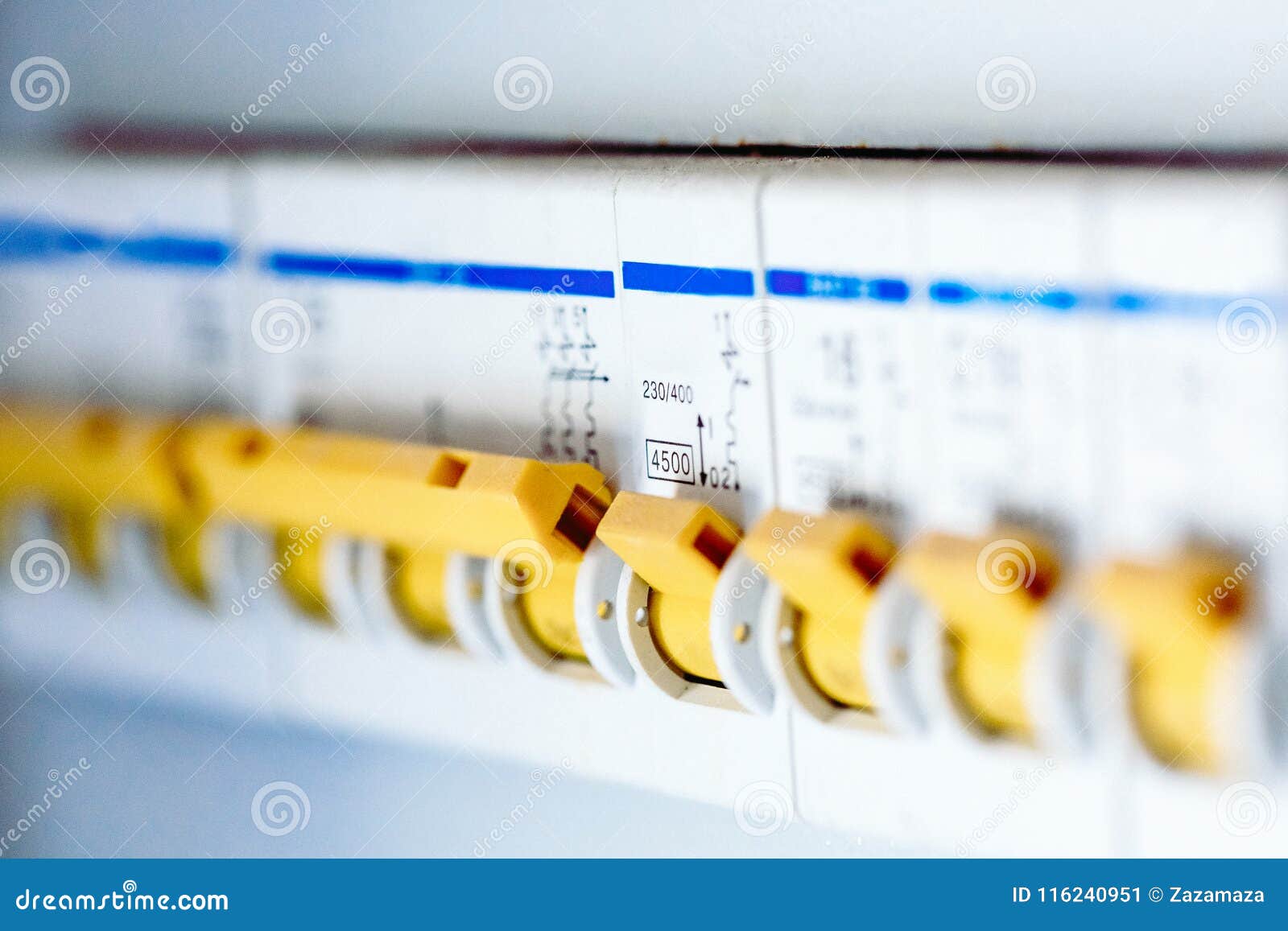 Voltage Switchboard With Circuit Breakers. Electrical Background ...