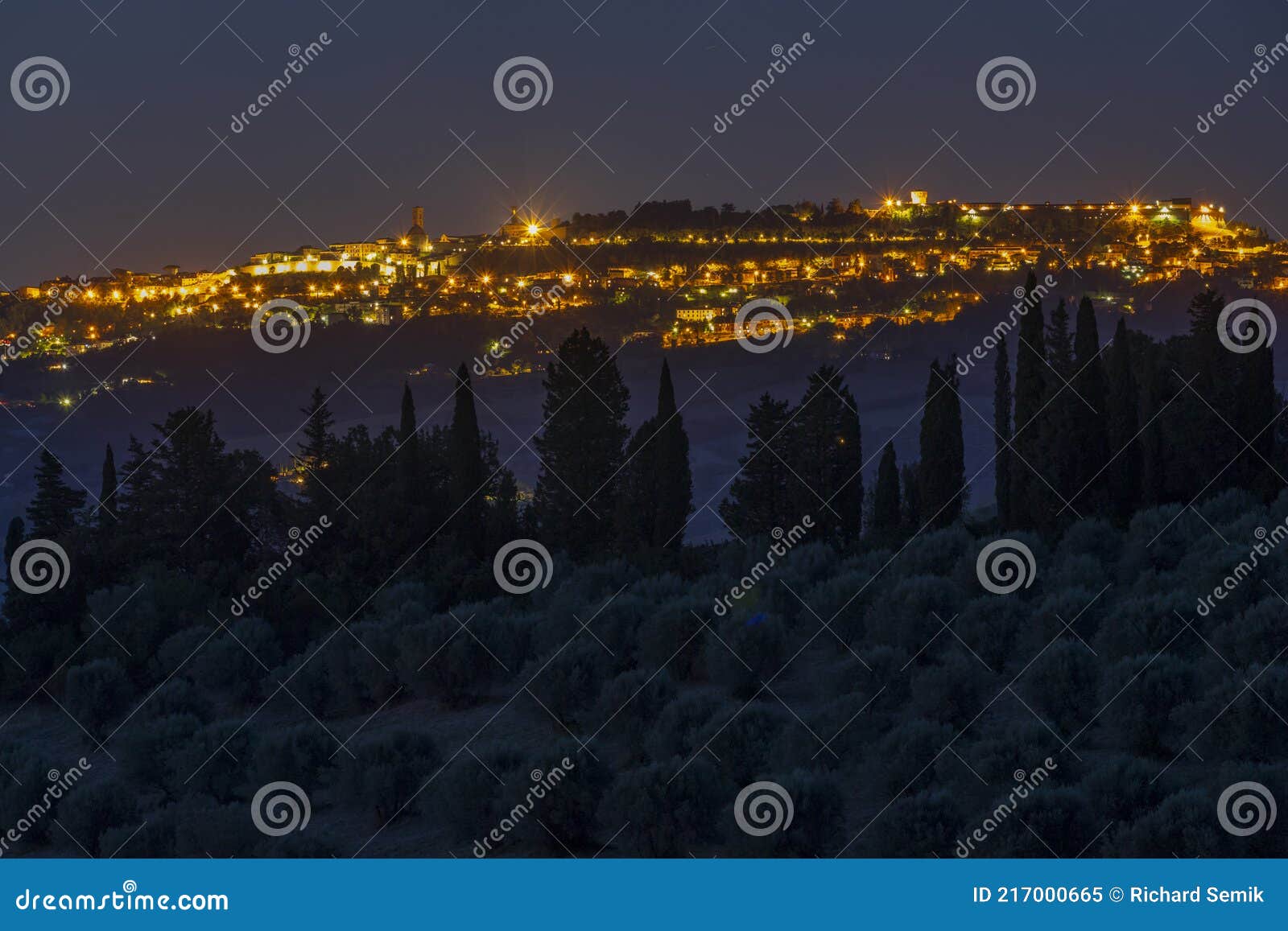 Volterra at Night Time in Tuscany, Italy Stock Image - Image of summer ...