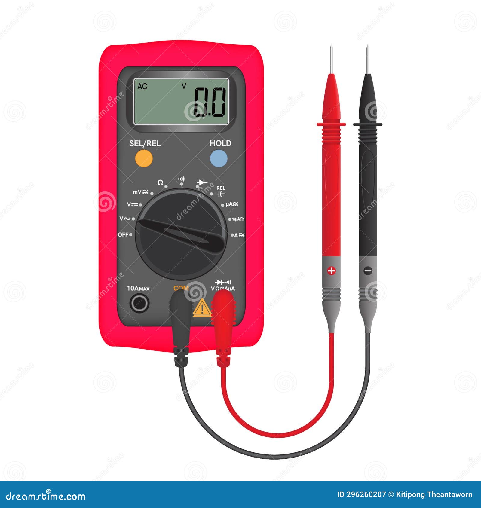 Multimeter Electrical or Electronics in Red Silicone Shell, with Probes ...