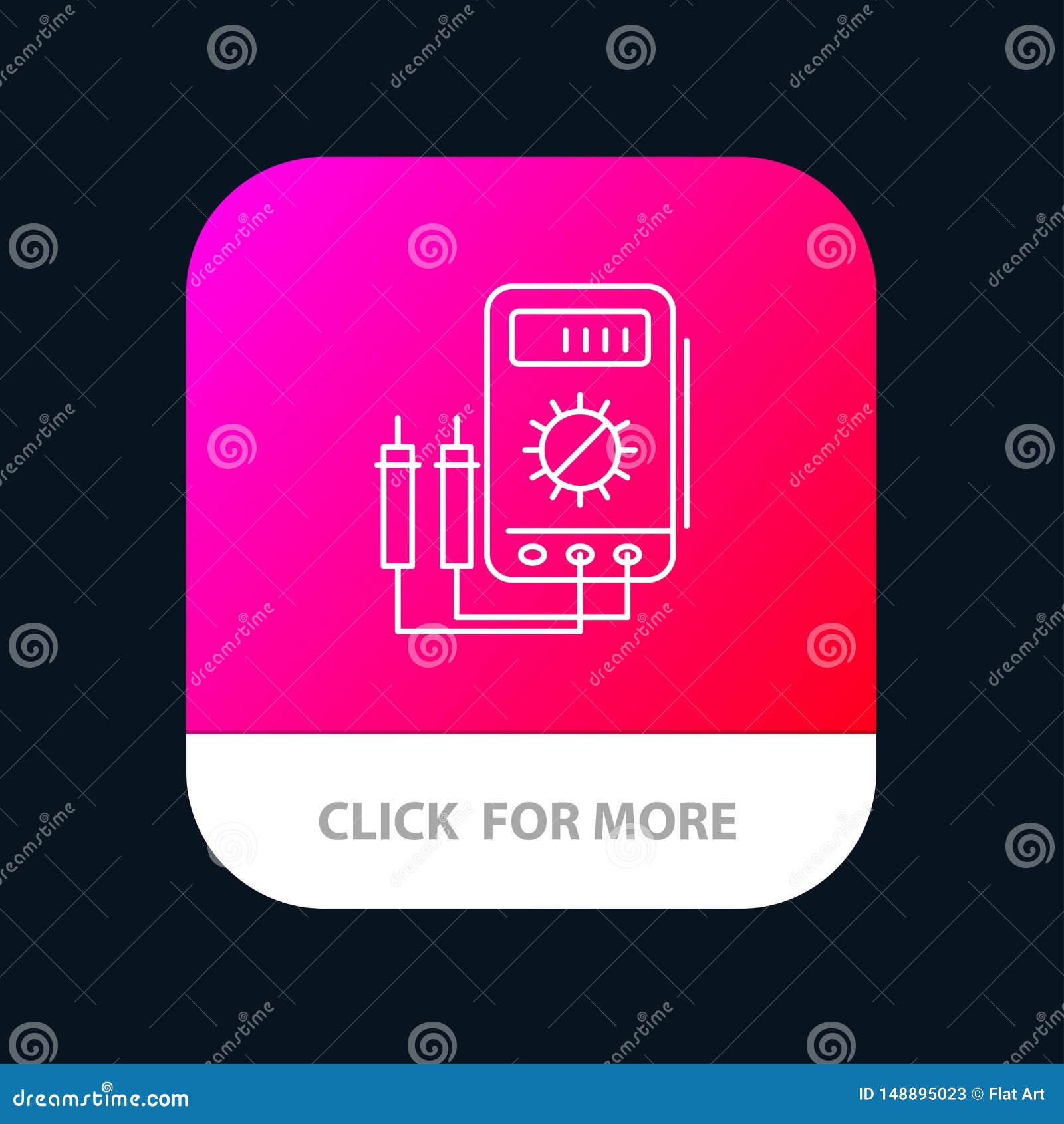 Voltmeter, Ampere, Watt, Digital, Tester Mobile App Button. Android and ...