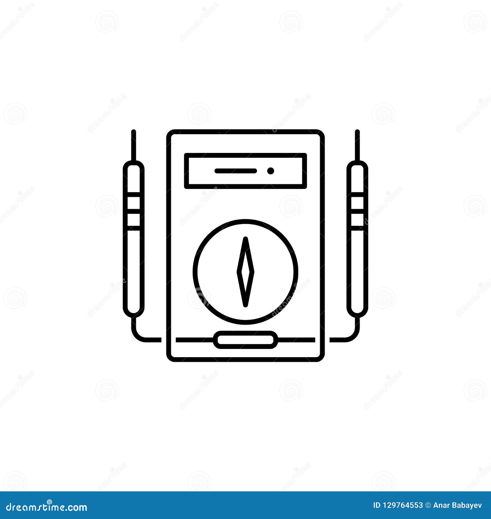 Voltmeter Icon. Element of Science Illustration. Thin Line Illustration ...
