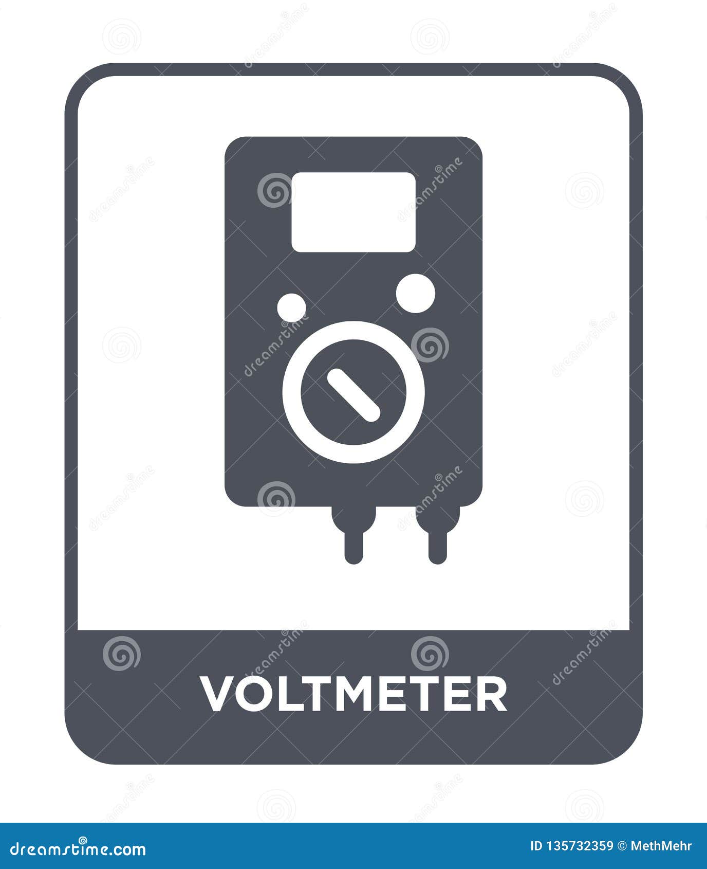 Voltmeter Icon in Trendy Design Style. Voltmeter Icon Isolated on White ...