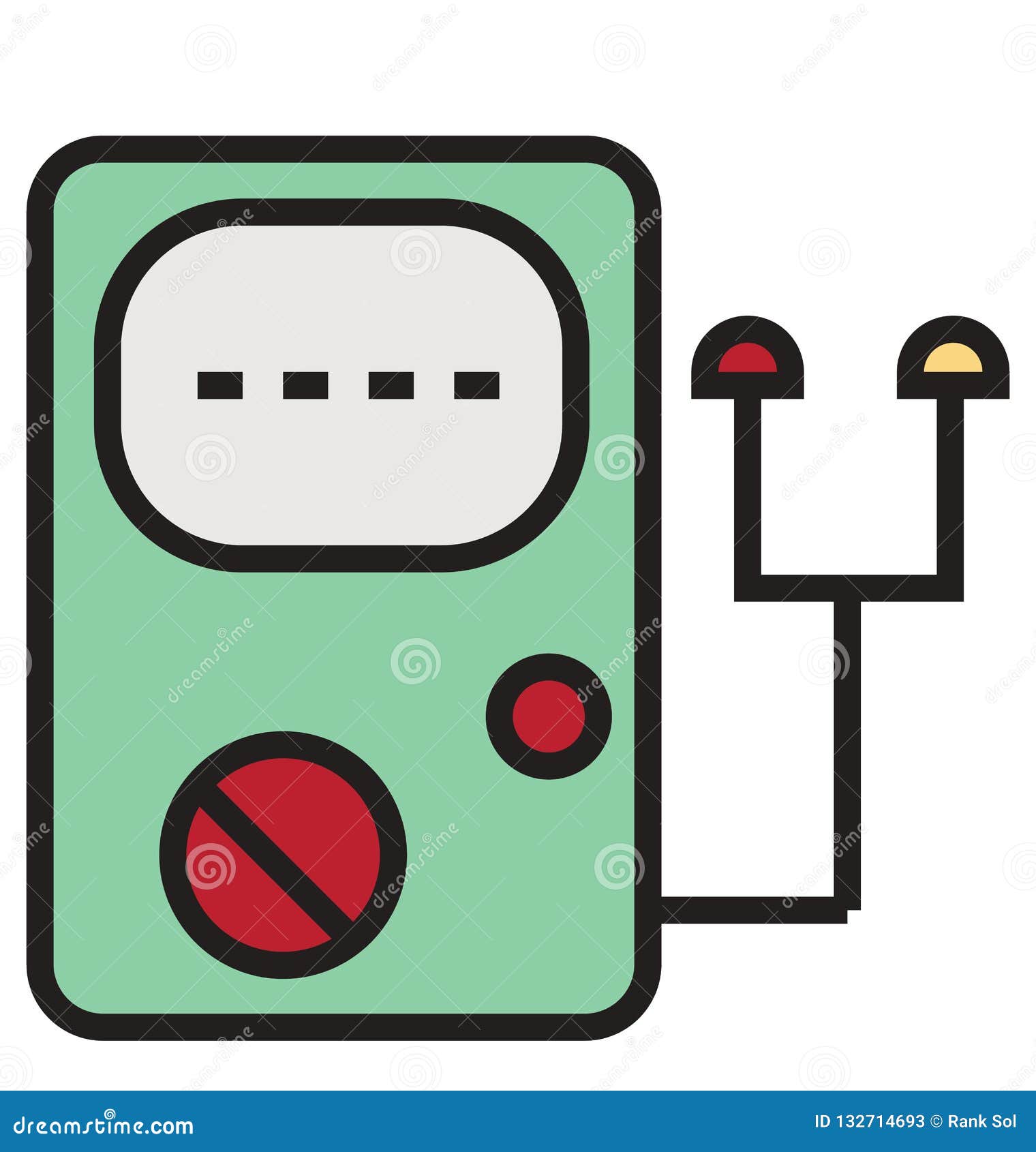 Voltmeter Outline and Filled Isolated Vector Icon that Can Be Easily ...
