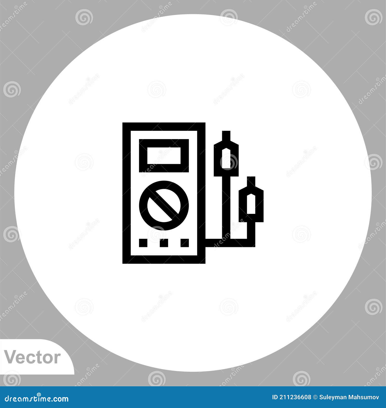 Voltmeter Symbol. Voltmeter Electric Circuit Symbol, Voltmeter Sign ...