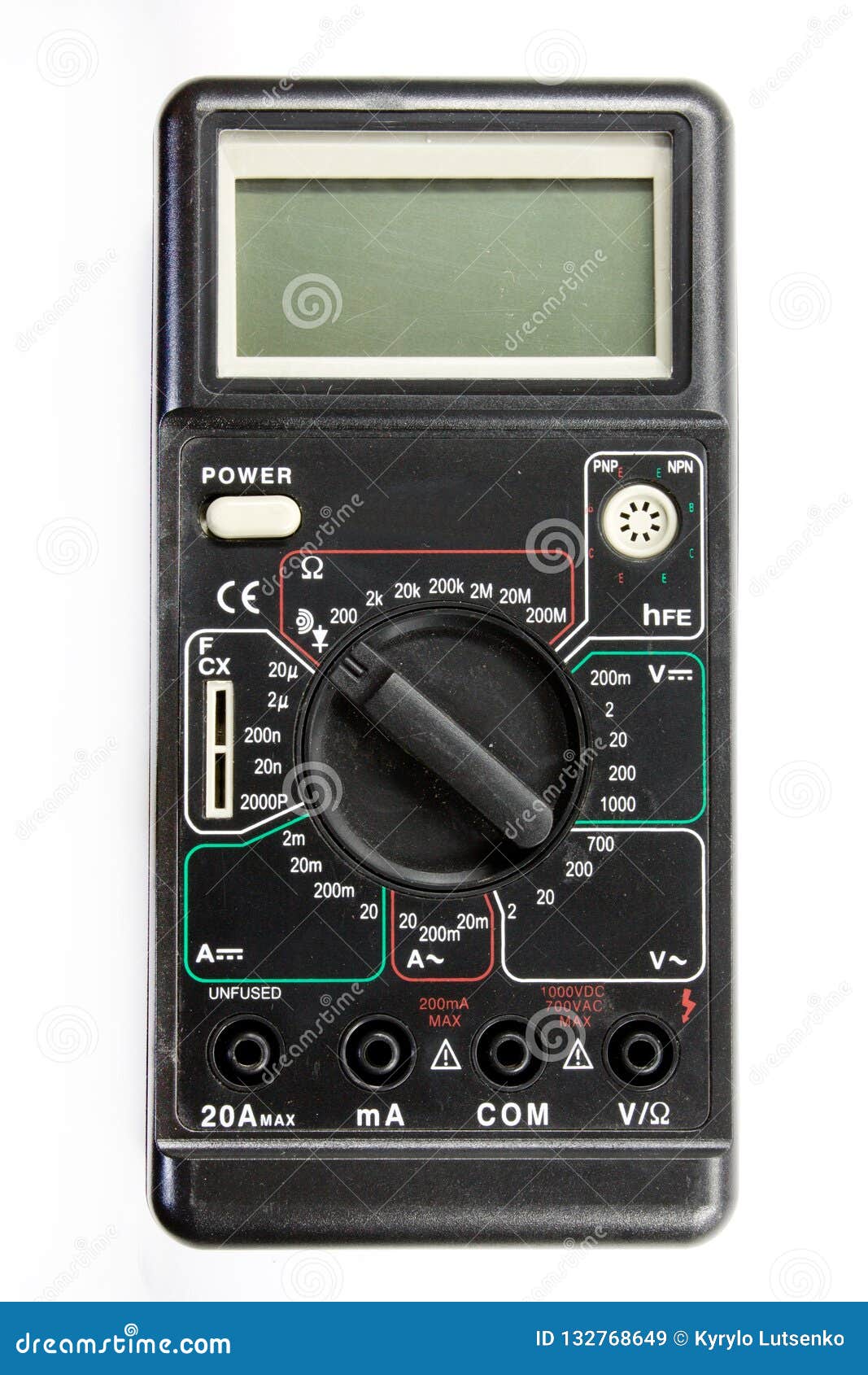 Voltmeter on White Background Stock Image - Image of conductor, display ...