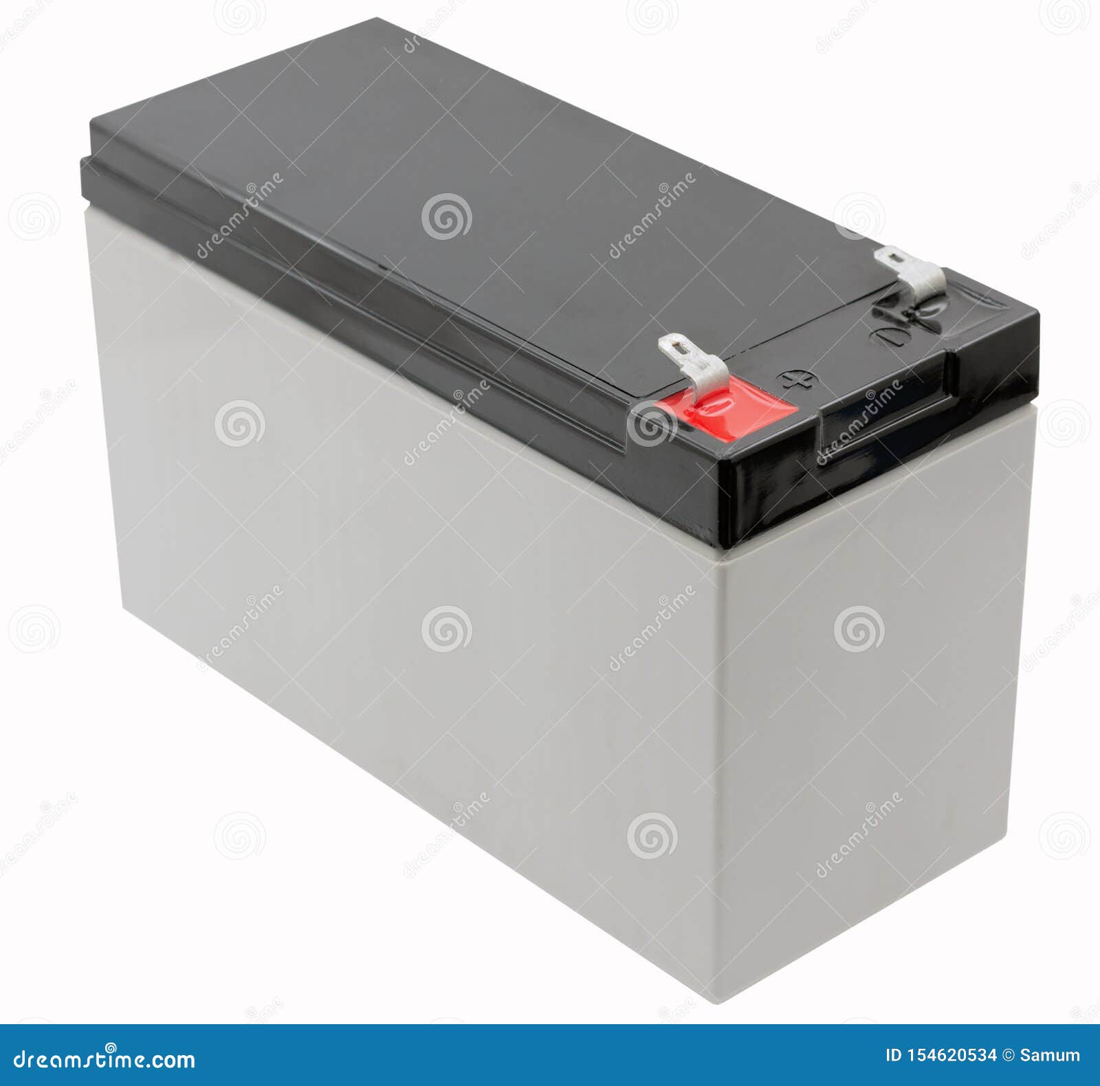 12 Volts Battery Isolated on White Stock Photo - Image of path ...