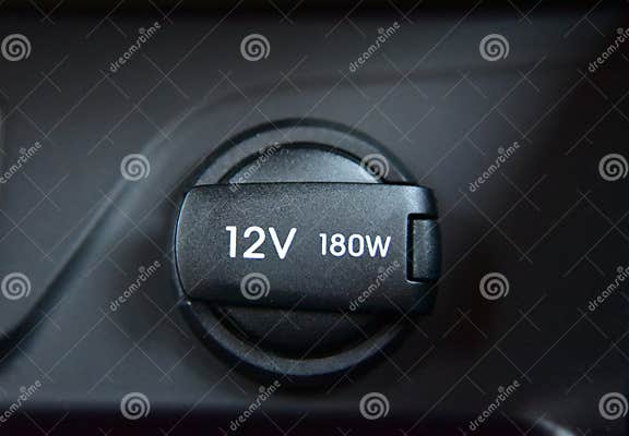 12 Volts Power Outlet Socket in the Car Stock Image - Image of modern ...