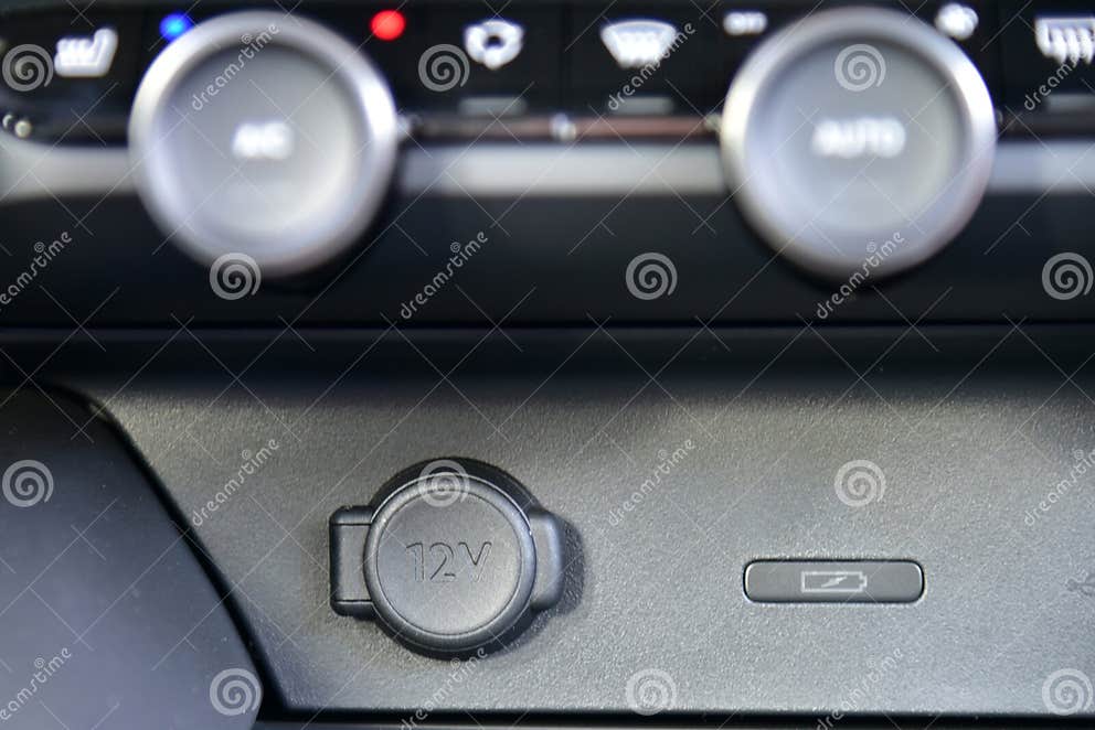 12 Volts Power Outlet Socket in the Car Stock Photo - Image of adapter ...