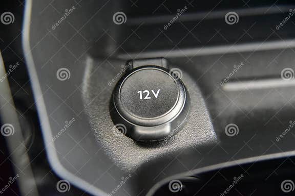 12 Volts Power Outlet Socket in the Car Stock Photo - Image of charge ...