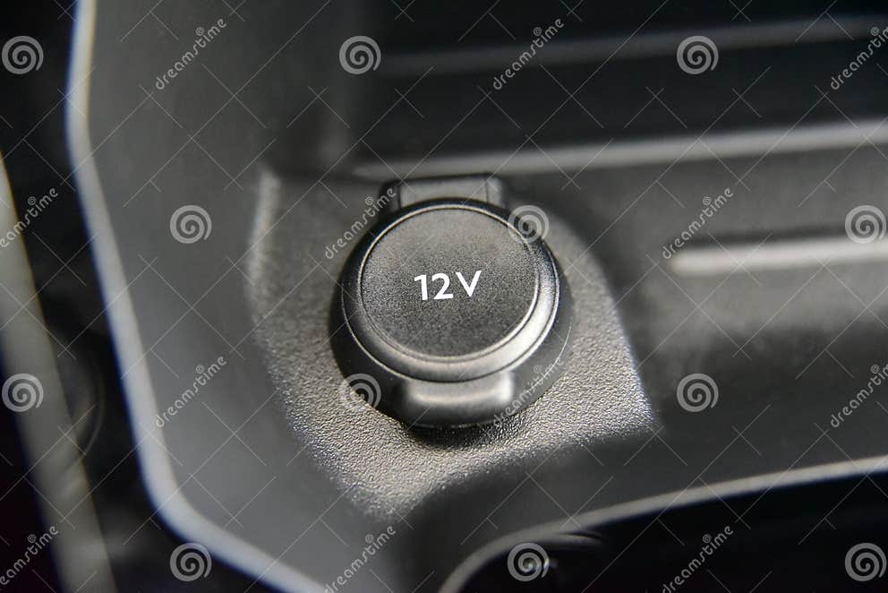 12 Volts Power Outlet Socket in the Car Stock Photo - Image of charge ...