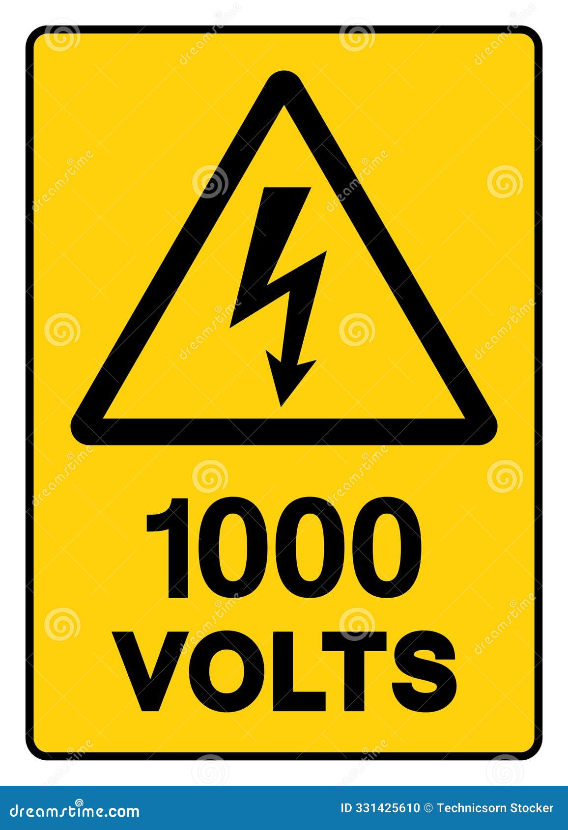 1000 Volts Tag Symbol Sign,Vector Illustration, Isolate on White ...