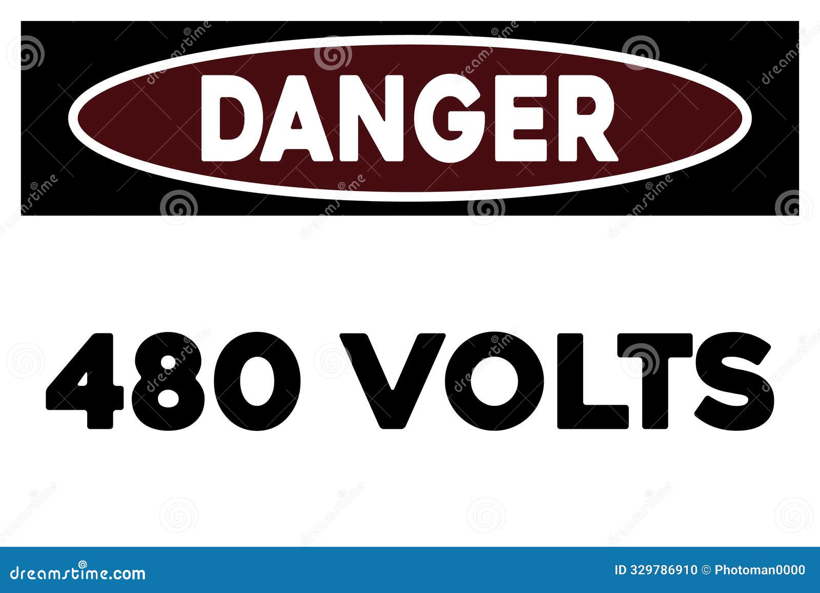 480 volts warning sign stock vector. Illustration of alarm - 329786910