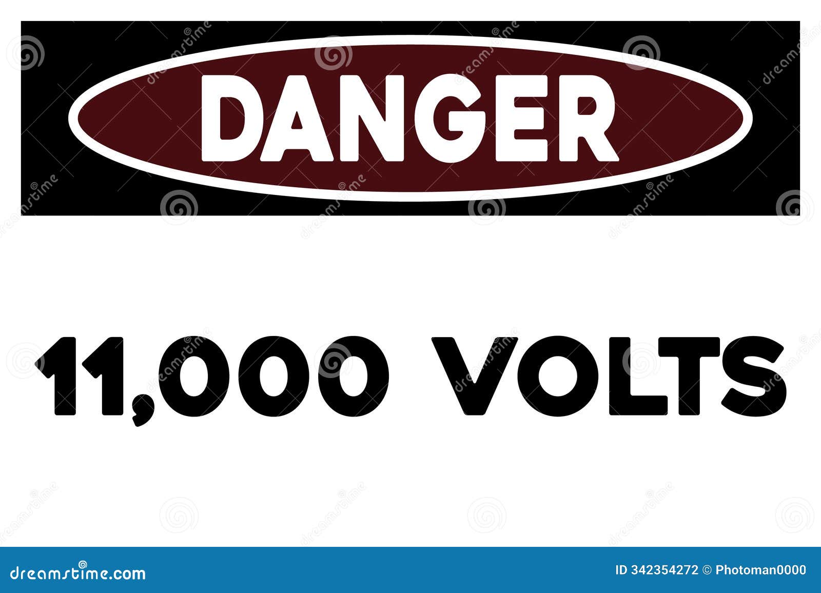 11000 volts warning sign stock illustration. Illustration of access ...