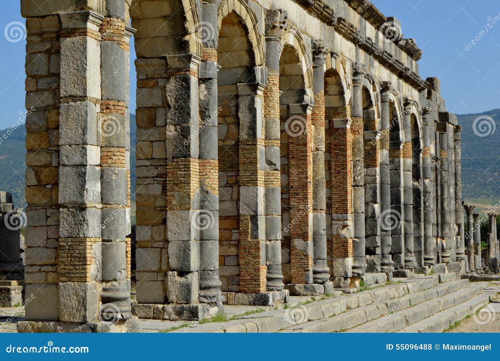 Volubilis, Morocco stock photo. Image of monument, morocco - 55096488