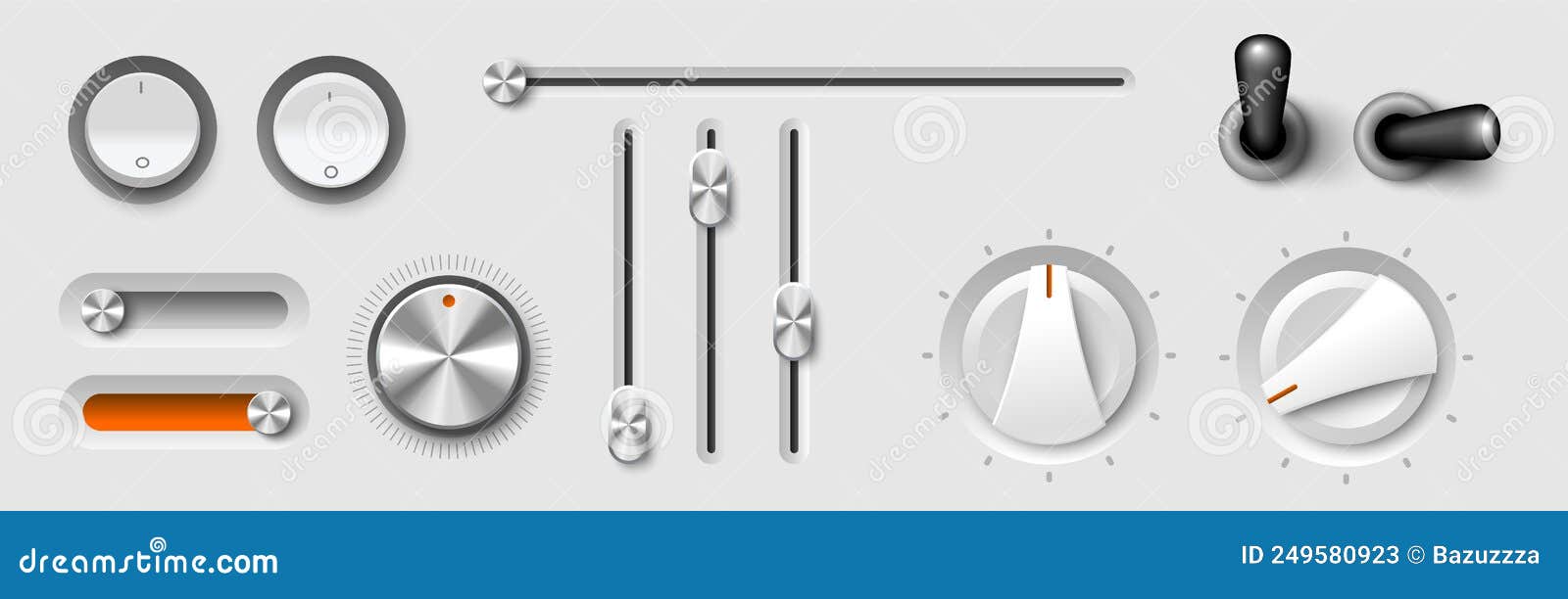 Volume Adjustment Dial Realistic 3d Vector Mockup Stock Vector ...