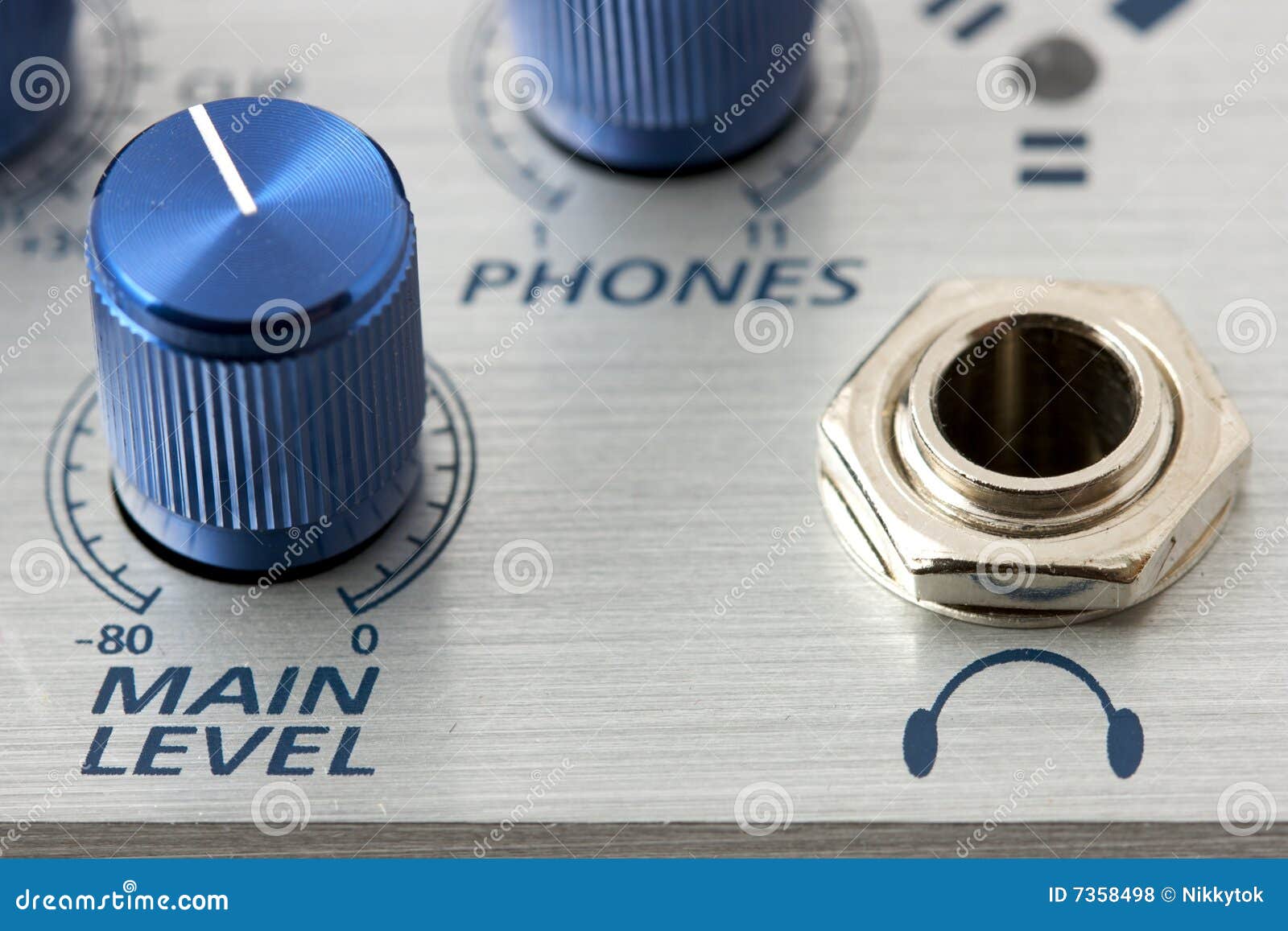 Volume adjustment knob stock photo. Image of control, blue - 7358498