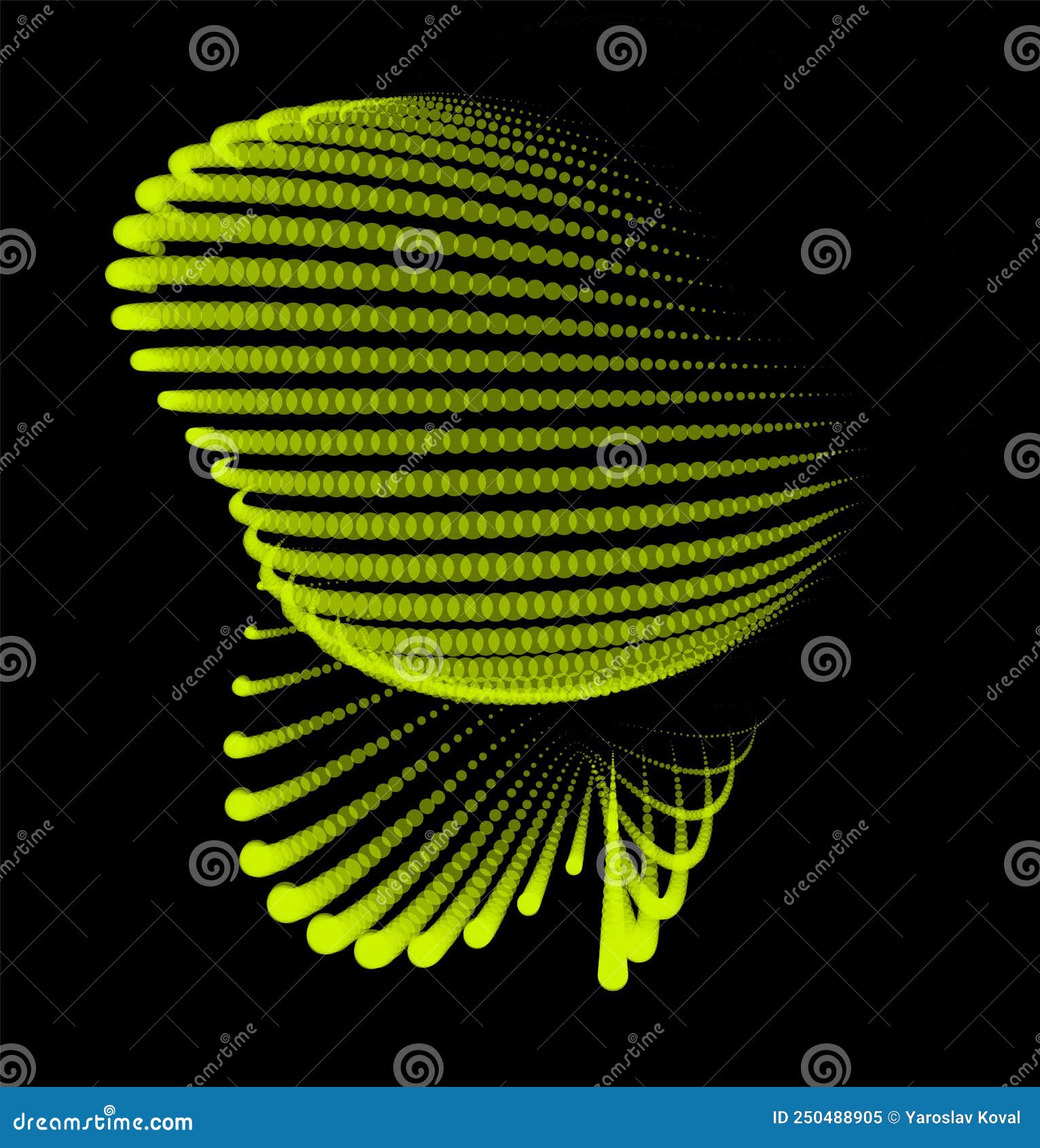 Volume Bubble Swelling As Mountain. Spherical Protrusion. Distorted ...