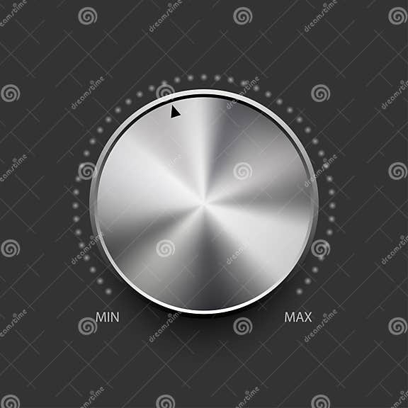 Volume Button with Metal Texture. Min and Max Level Stock Vector ...