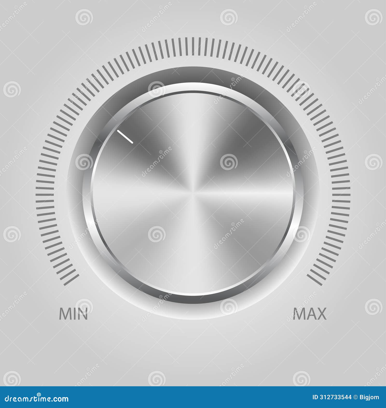 Volume Button (music Knob) with Metal Texture. Metal Audio Control Dial ...