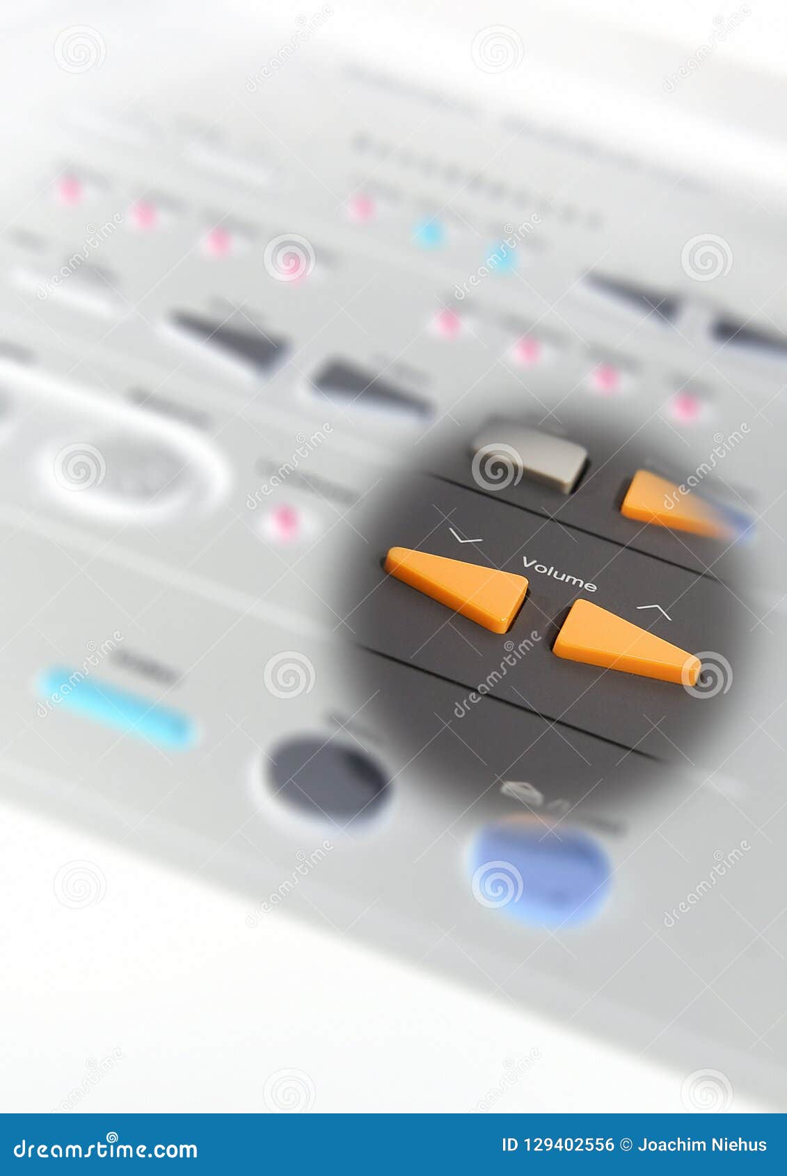Volume Buttons Highlighted on a Control Panel Stock Photo - Image of ...