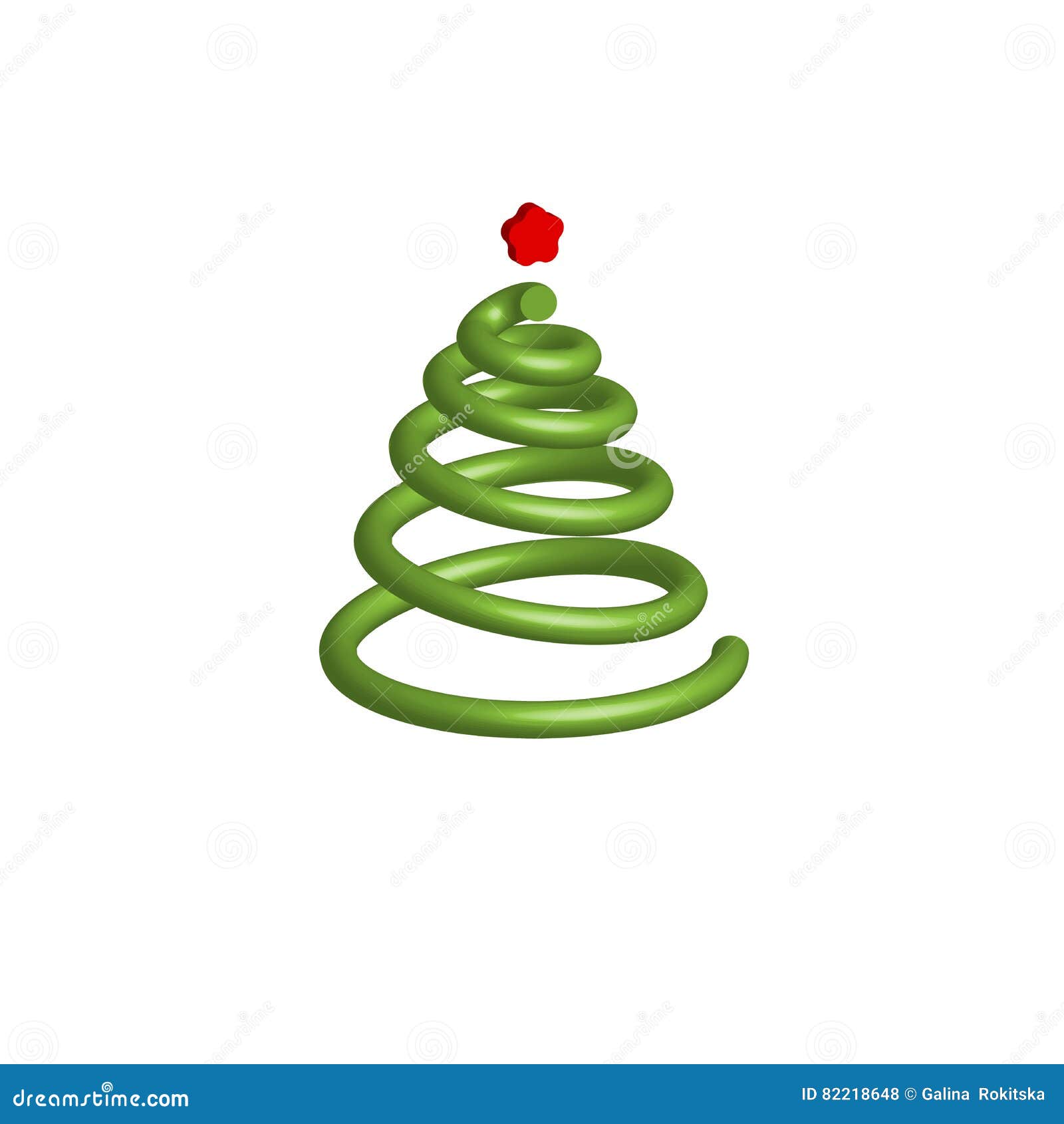 Volume Christmas Tree in the Form of a Spiral. Vector Illustration ...