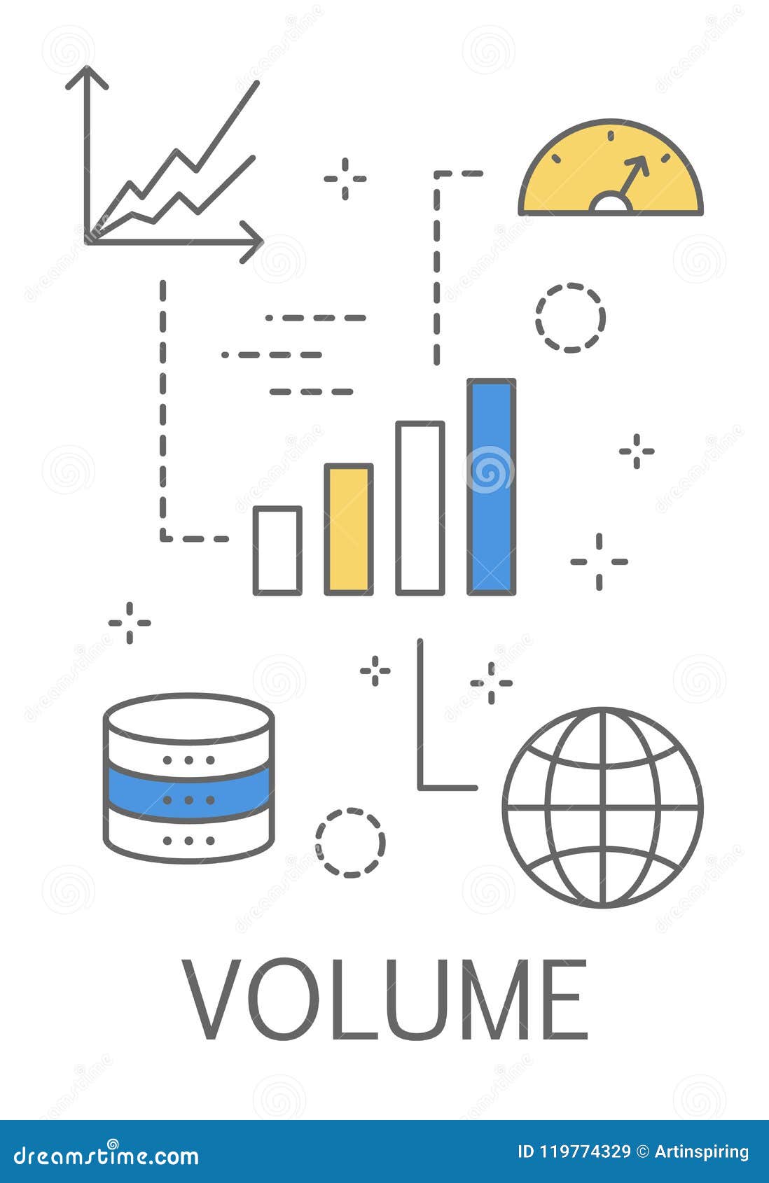 Volume Concept Illustration. Stock Vector - Illustration of database ...