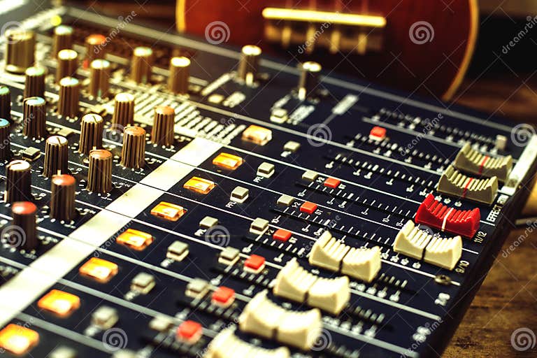 Volume Control, Audio System`s Sound Engineer Stock Photo - Image of ...