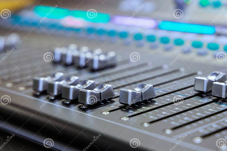 Volume Control Panel for a Audio System, Sound Mixer, Equalizer Stock ...